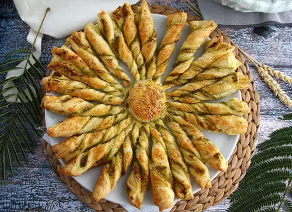 Jednoduchý recept na lístkové cesto s pestom